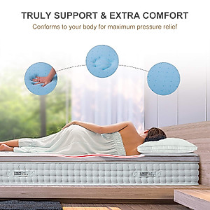 BedStory Firm King Mattress Topper, 3.5 Inch Gel Infused Memory Foam Mattress Topper with Removable Cover