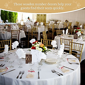 12 Pieces Rustic Wooden Wedding Table Numbers Decors Country Wedding Table Decoration Self Stand Wedding Centerpieces Table Signs for Wedding Bridal Shower Restaurant Reception Decor, Number 1-12