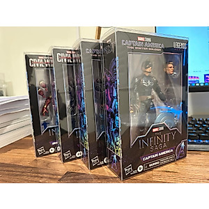 EVORETRO Action Figure Display Protective Case Box for GI Joe 6 inches Classified Series and Marvel Legends 6 inches Infinity Saga - 10-Pack - Stackable 0.40MM Thick, Clear PET Plastic Protector
