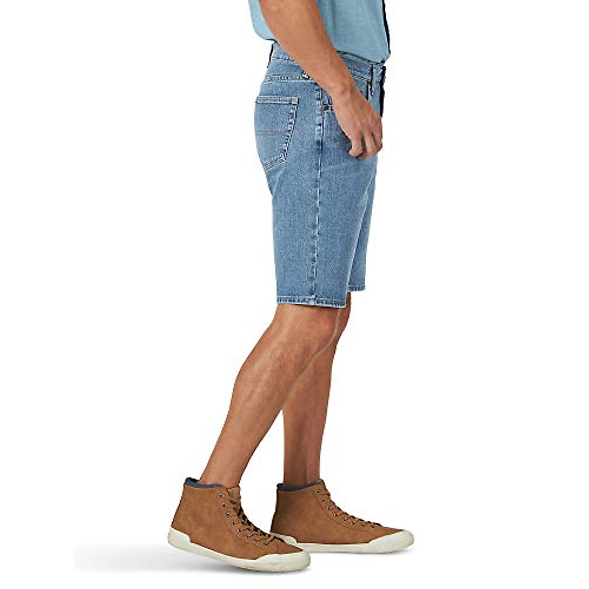 Wrangler Authentics Men's Classic Relaxed Fit Five Pocket Jean Short, Light Wash Flex, 34