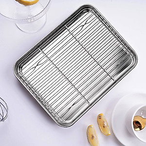 10 Inch Toaster Oven and Set, Small Stainless Steel Baking with Cooling,Dishwasher Safe Baking