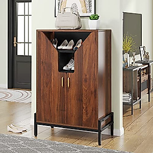 Tribesigns Large Shoe Cabinets, 23 Pairs Shoes Storage Cabinet for Mens with Doors and Adjustable Shelves for Entryway, Hallway