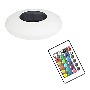 Uonlytech 2pcs Swimming Birthday Landscape Decor Lights Dish Size Decorative Valentines Light Pool Night Garden Day Pond Shape Solar Party Supplies Powered Toys Wedding Control Bath Outdoor