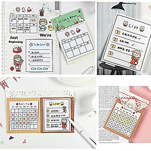 DzdzCrafts Cat Weekly Daily Monthly Planner Check List 6-Packs 180 Sheets 3.4" x 5.2" Sticky Notes Notepads Self-Stick Memo Pads