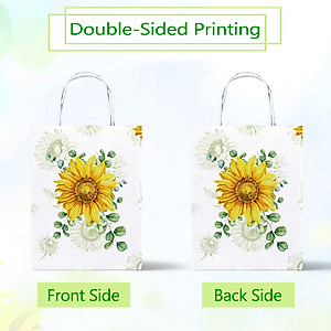 FRIDAY NIGHT Sunflower Candy Bags with Handles Sunflower Themed Party Gift Bag for Thanksgiving Summer Fall Rustic Party Baby Shower Birthday Wedding Bridal Shower Party Supplies(24 Pcs)
