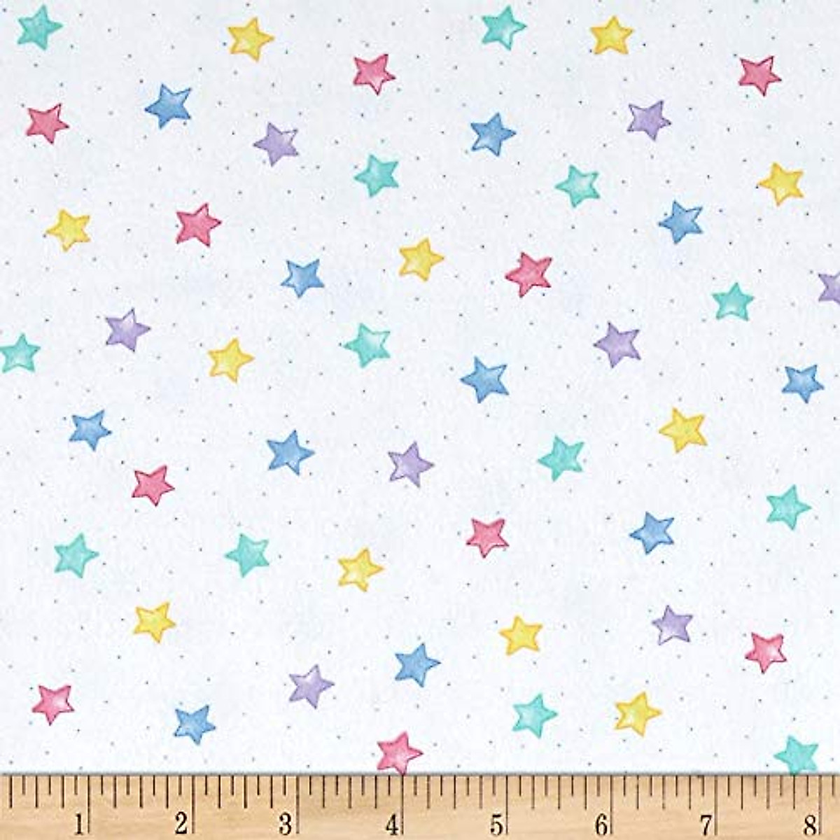 Comfy Flannel Stars Pastel, Fabric by the Yard