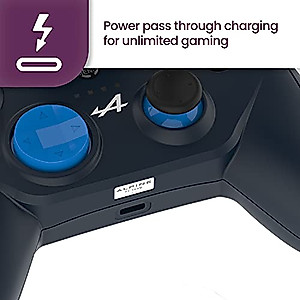 Rotor Riot Mfi Certified Gamepad Controller for iOS iPhone – Licensed Alpine F1 Edition - Wired with L3 + R3 Buttons, Power Pass Through Charging, 8 Way D-Pad, and redesigned ZeroG Mobile Device