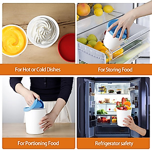 Mini Homemade Ice Cream Containers - 6 Pack Reusable 8Oz Leak-Free Silicone Lid Set