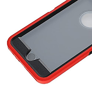 for iPhone 6 Plus/6S Plus Case,Heavy Duty 3 in 1Built-in Screen Protector Full Body Shockproof Dust-Proof Drop-Proof Durable Phone Cover for iPhone 6 Plus/6S Plus 5.5" Red/Black