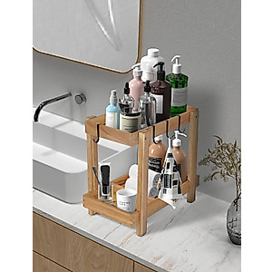Under Sink Organizers Storage 2 Tier Multi-Purpose Kitchen/Bathroom Sink organizer Wood Under the Sink Organizer for Bathroom Kitchen