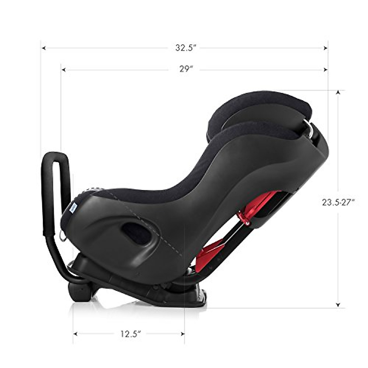 Clek Fllo Convertible Car Seat - Compact Design for 3-Across Seating, Extended Rear-Facing with Anti-Rebound Bar (Thunder)