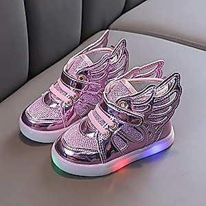 Kids Baby Luminous Walking Shoes Led Light Girls Sport Bling Children Baby Shoes Toddler Shoes Sports Shoes (Pink, 5-5.5Years Little Kid)