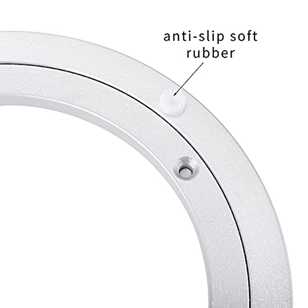 HOMOKUS Lazy Susan Hardware Aluminum Heavy Duty Rotating Turntable Bearing Table Base Round Swivel Plate Hardware for Glass Granite or Dining Table (12 INCH)