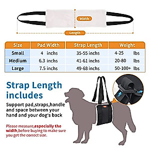 4-120 lbs Dog Lift Harness Adjustable Dog Sling for Large Dogs Lift Support and Rehab Harness for Weak Rear Legs, Soft Hind Leg Support Helps Senior, Injured, Disabled and After ACL Surgery (Large)