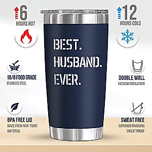TEEZWONDER Gifts For Husband From Wife, Anniversary, Valentines Day, Christmas, Birthday Gifts For Men, Him, Romantic I Love You Husband Gift Ideas, Husband 20 Oz Stainless Steel Tumbler For Men