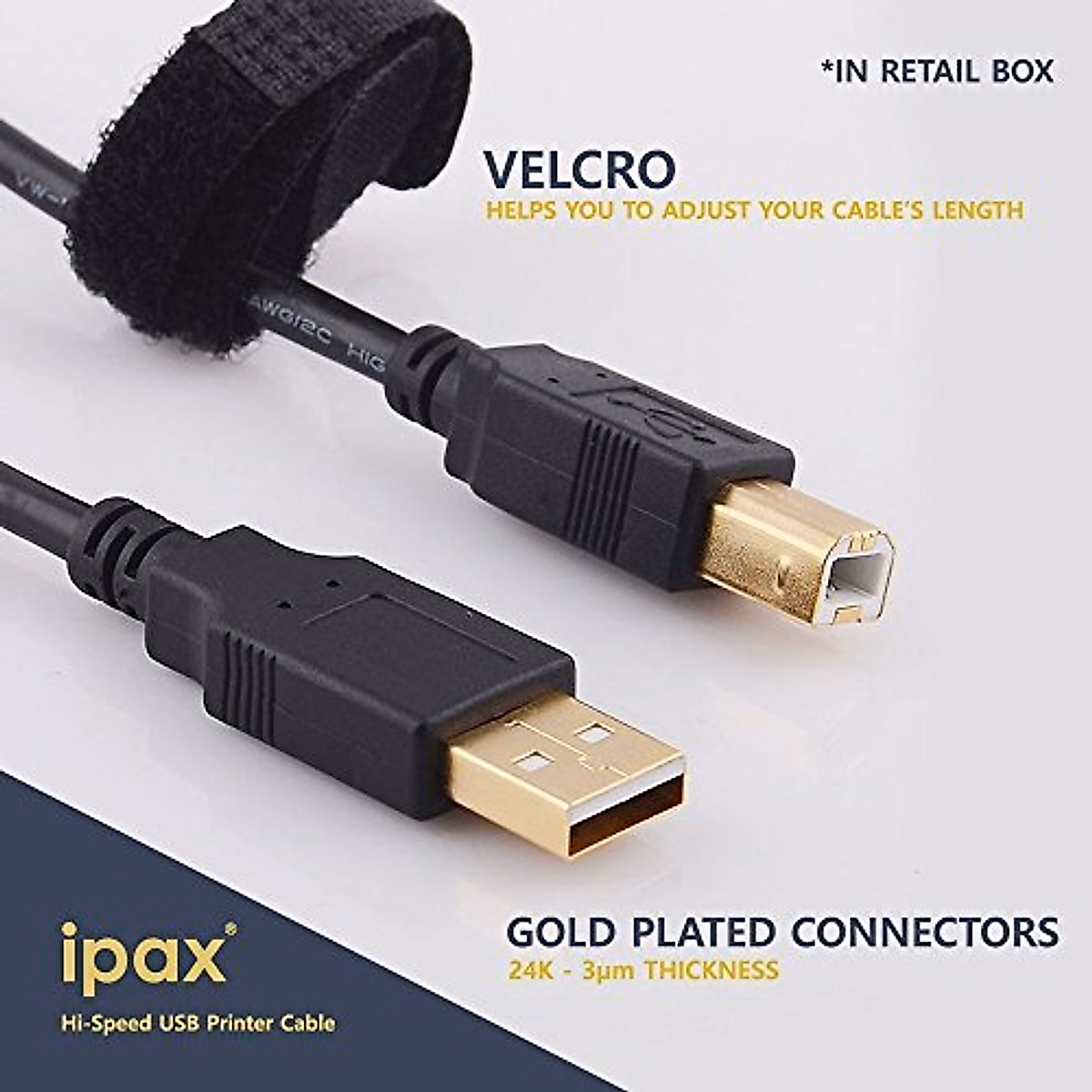 IPAX USB Printer Cable and Power Cord Compatible with HP Laserjet Pro P1109w P1102w M254dw M281fdw M402dw M404Dn M426fdn M428fdw M454dw M476nw M479fdw