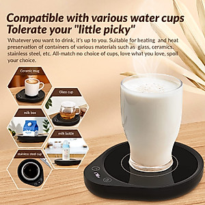 Mug Warmer, Upgrade Coffee Warmer & Cup Warmer for Desk with 3 Temperature Settings, More Hot Coffee Mug Warmer with Timer, 4H Auto Shut Off for Keep Best Flavor for Cocoa, Tea, Water, Milk, Black