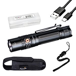 Fenix PD36R V2.0 1700 Lumen Rechargeable Flashlight, USB-C Tactical Duty Light with Battery, and LumenTac Organizer