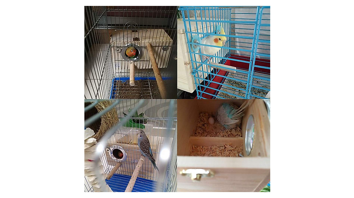 Pine Wood Parakeet Nest Box for Lovebirds & Cockatiels