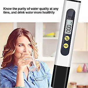 REALEGO TDS Tester, Electronic Water Meter with 0-9990 PPM Measurement Range Portable for Hydroponics, Swimming Pools, Household tap Water Quality Testing (White)