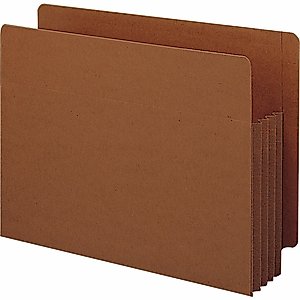 Smead End Tab TUFF® File Pocket, Reinforced Straight-Cut Tab, 3-1/2" Expansion, Tyvek® Gusset, Extra Wide Letter Size, Redrope, 10 per Box (73780)