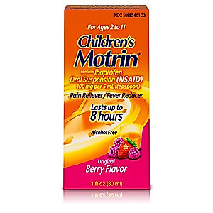 Motrin Children's Pain Reliever & Fever Reducer, Original Berry 1 oz (Pack of 4)