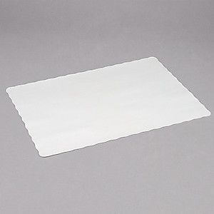 Off-White Colored Paper Placemat with Scalloped Edge - 1000/Case Size: 10" x 14" by Guffman