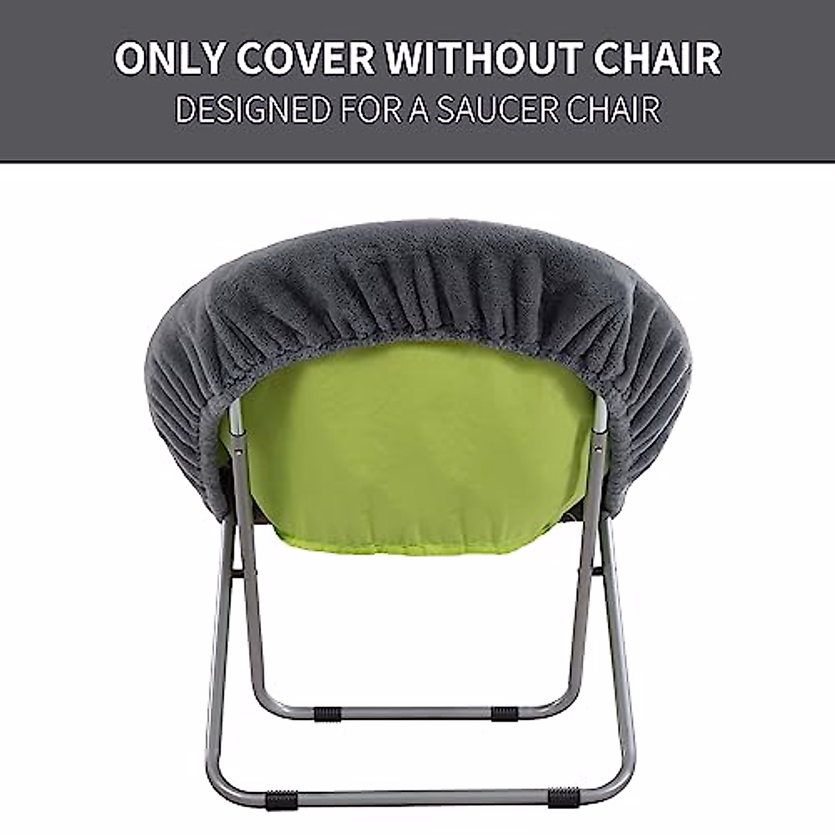 HOMBYS Faux Fur Cover for Saucer Chair, Removable Round Moon Chair Slipcover (Without Chair, Only A Cover), Ultra Soft and Waterproof Chair Cover for Saucer Chairs Size Between 28-30 in x 29-32 in