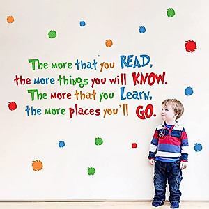 decalmile Reading Wall Decals Inspirational Quotes and Sayings Children Wall Stickers Kids Bedroom Classroom Wall Decor