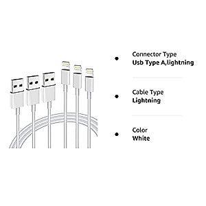 iPhone Charger 3Pack Apple MFi Certified Apple Charger 6FT, Lightning Cable 6FT Compatible with iPhone 12 Mini Pro Max SE 11 Xs Max XR X 8 7 6 Plus 5S iPad Pro Airpods