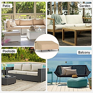 NEVERLAND Outdoor Couch Cover Waterproof, 420D Patio Outdoor Sofa Loveseat Furniture Cover with Air Vent and Handles Fits up to 60"W×34"D×30"H Golden