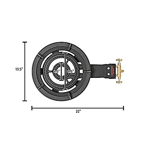 Concord 30" Powder Coated Steel Comal Stand with Roadster Single Propane Burner. Great for Discada, Tacos, Street Vendor, Etc.