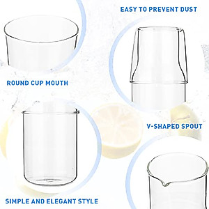 Bedside Carafe Night Water Carafe with Tumbler Glass 2 Piece Water Carafe Set for a Handy Midnight Drink,Heat Resistant Glass,14 oz