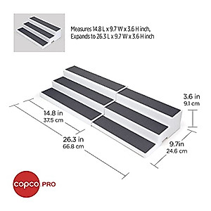 Copco Pro Expandable 3-Tier Cabinet Organizer, 14.8 x 9.7 x 3.5 Inch, White and Charcoal Gray