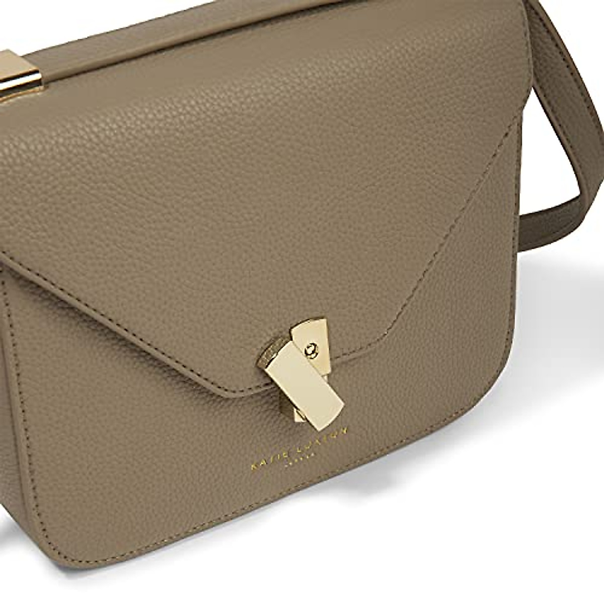 KATIE LOXTON Casey Womens Medium Vegan Leather Convertible Crossbody Top Handle Satchel Purse Taupe