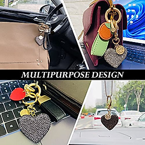 Crystal Car Keychain for Women with Bling Rhinestone Heart Shape Keychains Pendant Cute Keychain, Black Bling Heart Pretty Car key Chain Accessories for Women and Girls Gifts