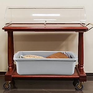 Hayixia 4-Pack 13 L Commercial Bus Tub Box, Plastic Dish Pan Tub, Grey