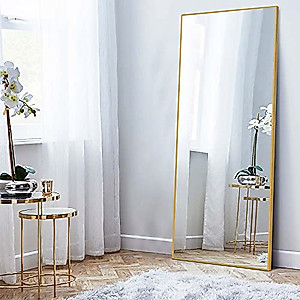 MIRUO 63"x20" Mirror Full Length Wall Mirror Floor & Full Length Mirrors for Wall Decor Living Room Wall-Mounted Mirrors Body Mirror Gold Mirror Large Mirror
