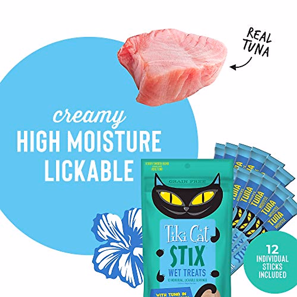 Tiki Cat Stix Tuna Mousse Treats, 0.5 oz, 12 Count (Pack of 1)