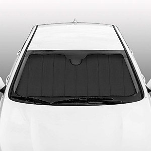 BDK-AS-2511 Front Windshield Shade-Accordion Folding Auto Sunshade for Car Truck SUV-Blocks UV Rays Sun Visor Protector-Keeps Your Vehicle Cool-57 x 27 Inch, Black Glitter