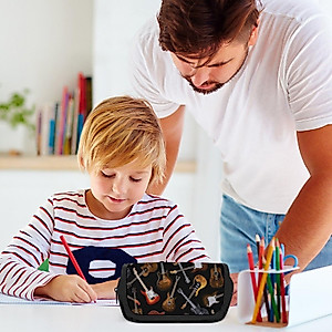 Supdreamc Polyester Pencils Holder With Zipper, One Pocket Pencil Pouch Bag For Office Supply Accessories For Artist, for Guitars Art Storage Pouch