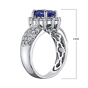 TVON - 1.77Cts Oval Natural Tanzanite GemStone and Diamond - Vintage Ring for Women in 14K Rose Gold Prong Setting, 8.5