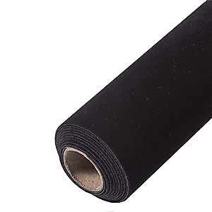 HDsticker 14.6x78.7 in Self Adhesive Fabric Velvet Drawer Liner Roll Sticky Velvet Flocking Liner for Jewelry Box Cabinets Dresser Drawer Furniture Crafts DIY Decal (Black)