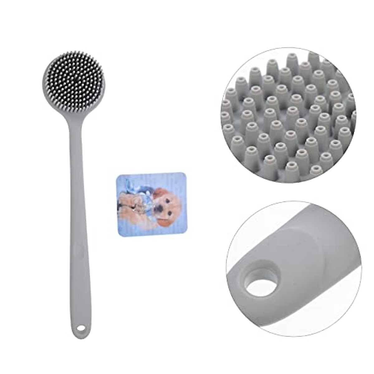 FOMIYES 3pcs Long Double Massage or Wash Men Hook Convenient Dry with Exfoliating Grey Brushing Portable Shower Household Bathing Cleaning Dual-Sided Back Greasy Soft Skin Body