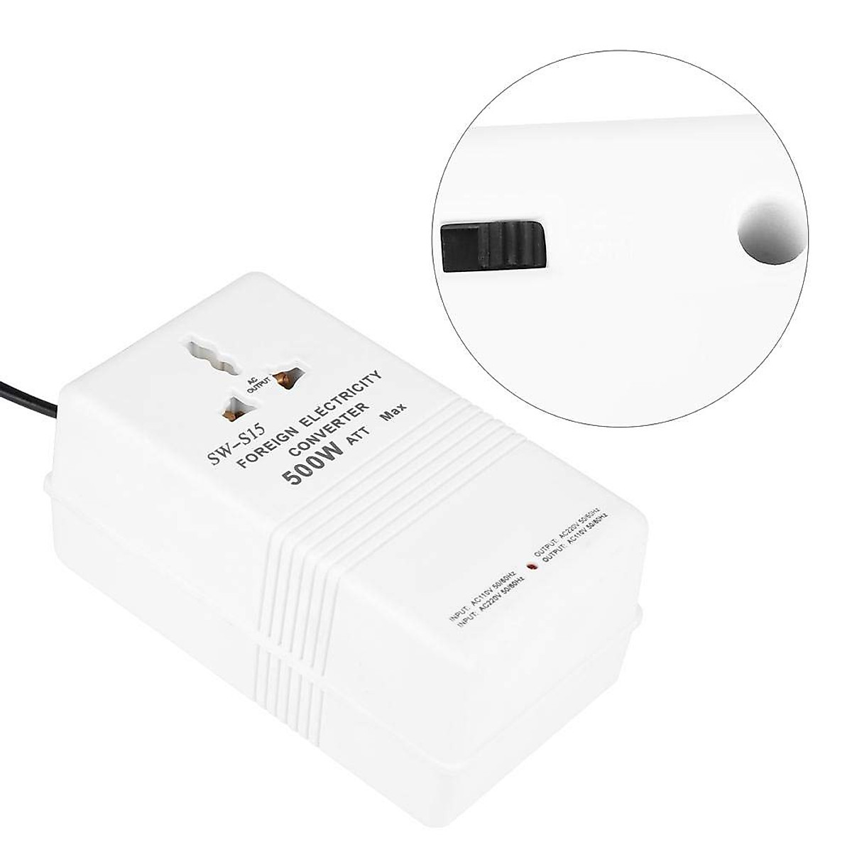 SW-S15 500W Step Up/Buck Channel Voltage Converter Transformer CN Plug International Travel Worldwide Adapter