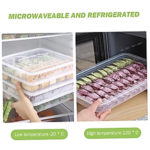 Snack Container Food Storage Container 3Pcs Dumpling Container Box Food Grade Plastic Snack Container Stackable Cookie Container with Lid Transparent Microwave Fridge Safe Storage Containers