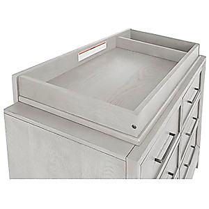 Evolur Modern Changing Tray in Porcini, Lasting Sturdy Quality, Converts Double Dresser to Changing Station, Made of Hardwood, Has Divided Compartments