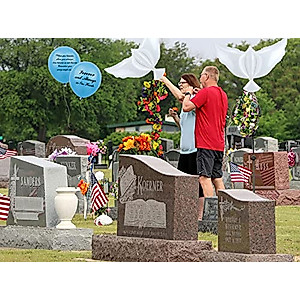 20 Pieces Blue Memorial Balloons,Biodegradable Funeral Remembrance Balloons and 6 Pieces 41.3 Inch Dove Balloons for release to Celebrate life, Bereavement, Condolences, Anniversary services