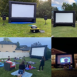 AZXRHWYGS 20 Feet Inflatable Movie Screen Outdoor Theater Blow Up Projection Screen with Carry Bag Blower for Front and Rear Projection Home Theater Backyard Pool Fun