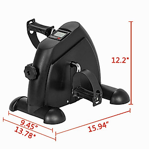 Physical Therapy Arm Exercisers Bike Resistance Trainers, Home Use Feet Trainer Mini Exercise Bike (Black)